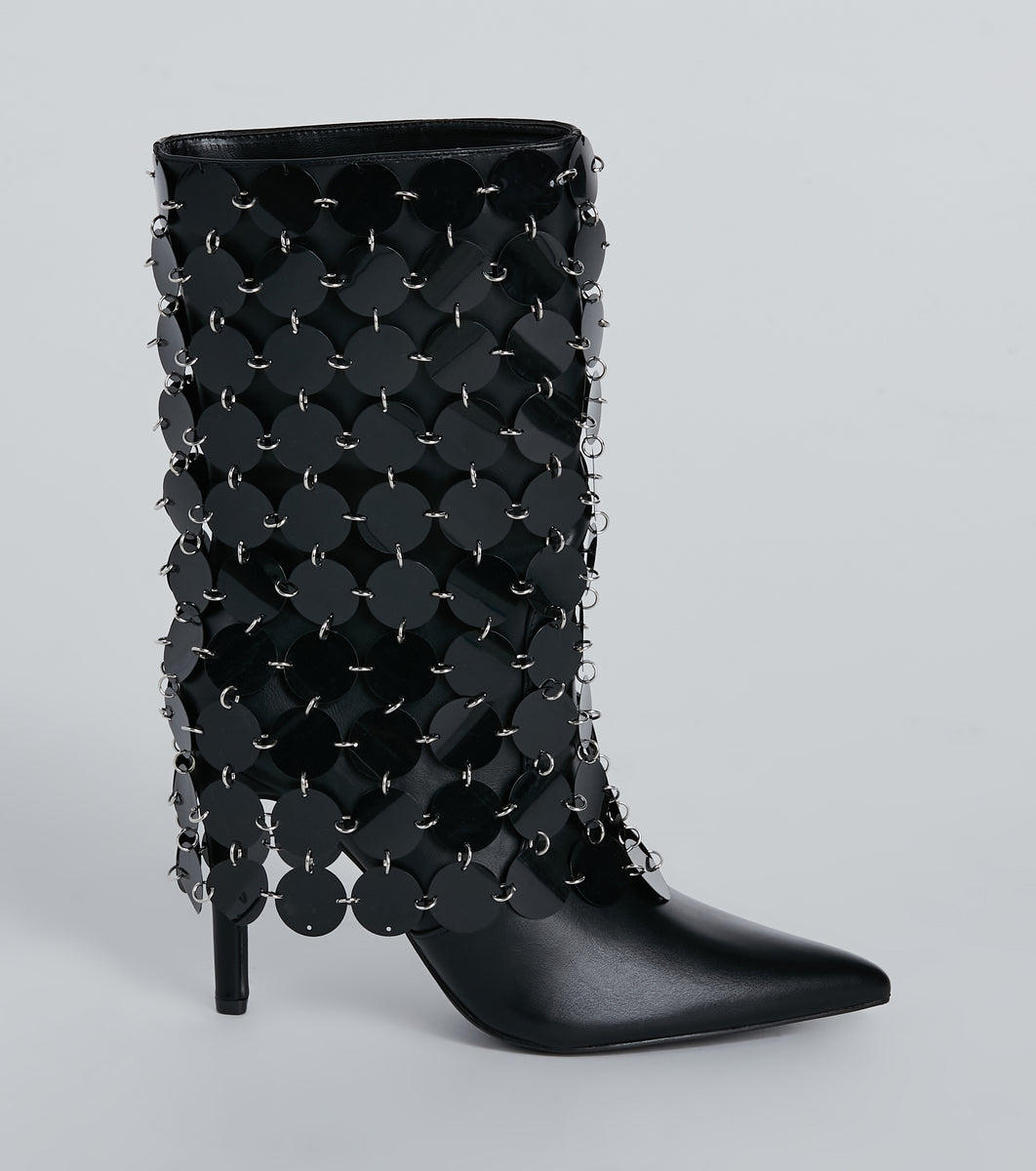 Flashy Glam Sequin Stiletto Boots & Windsor