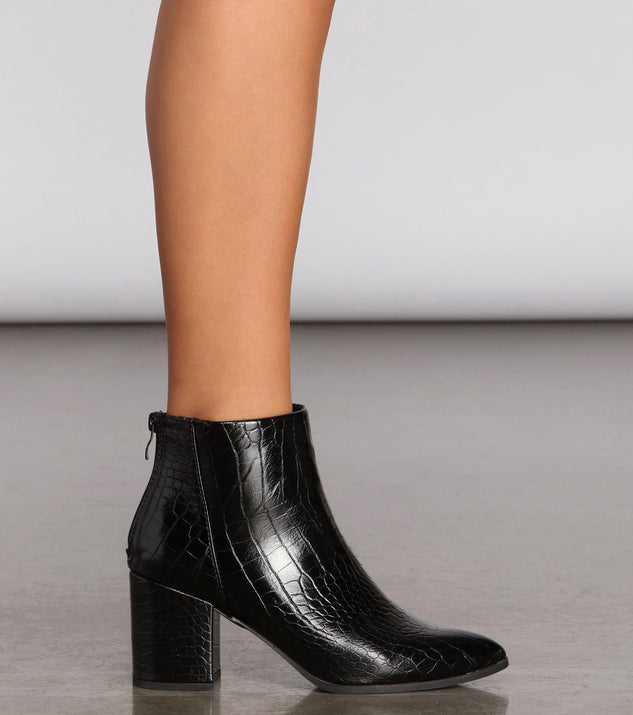 So Sleek Crock Block Heel Booties & Windsor