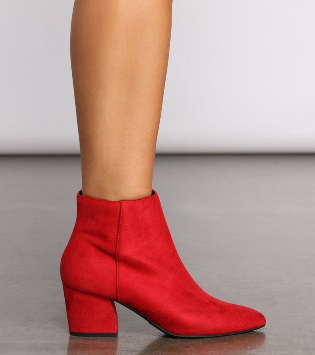 Lady In Red Block Heel Booties & Windsor