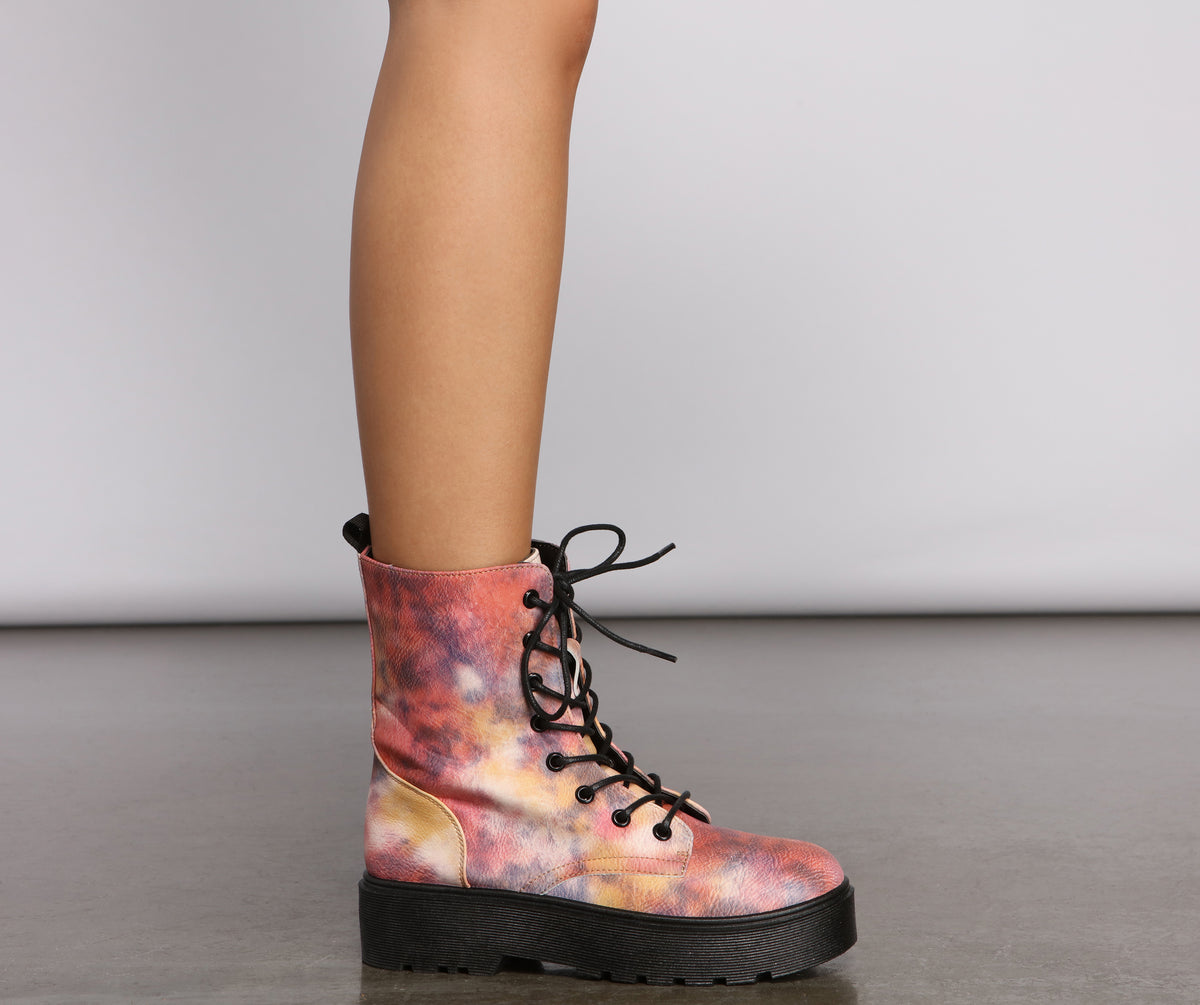 Tie Dye Lug Combat Booties & Windsor