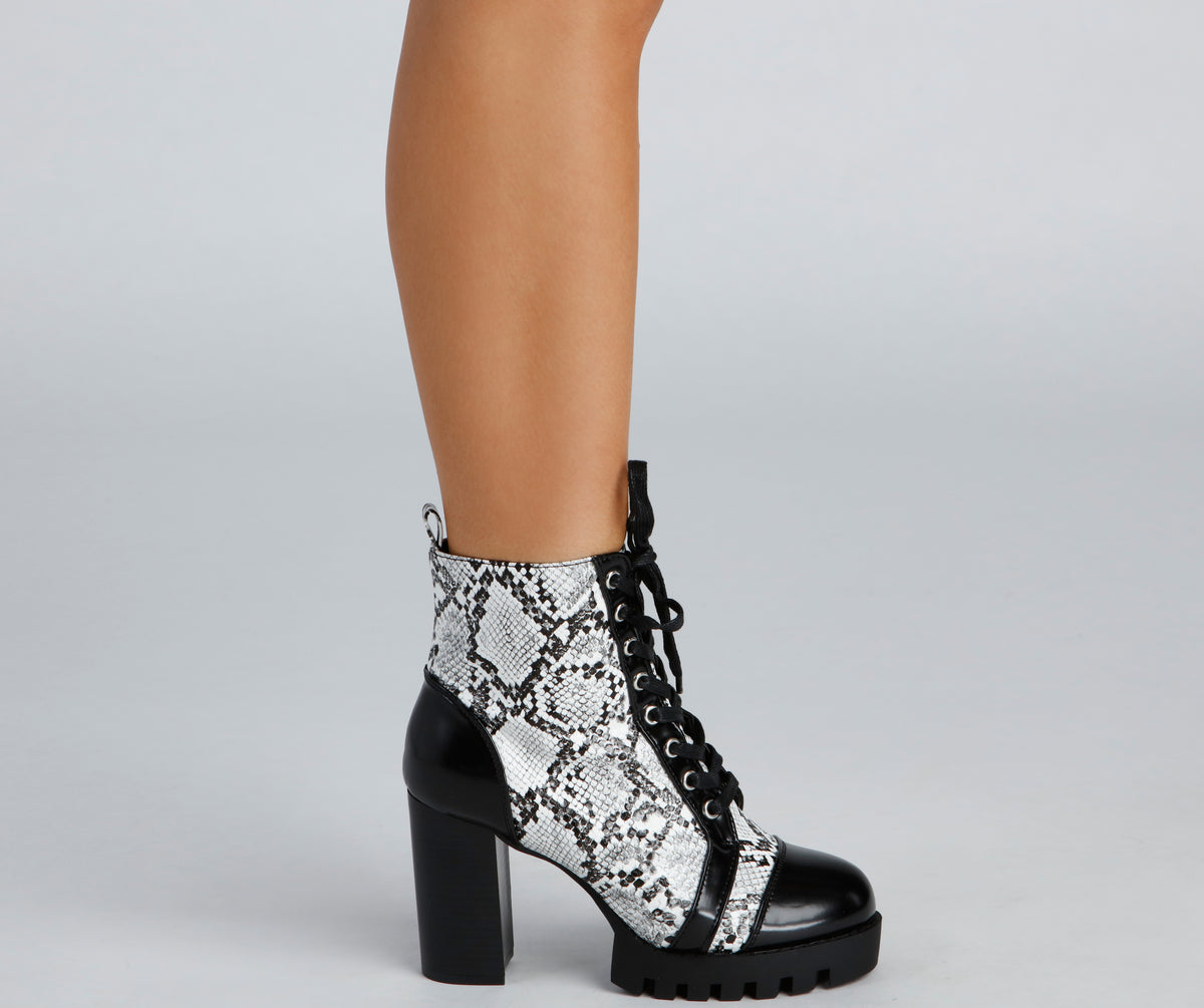 Sassy Steps Snake Print Booties & Windsor