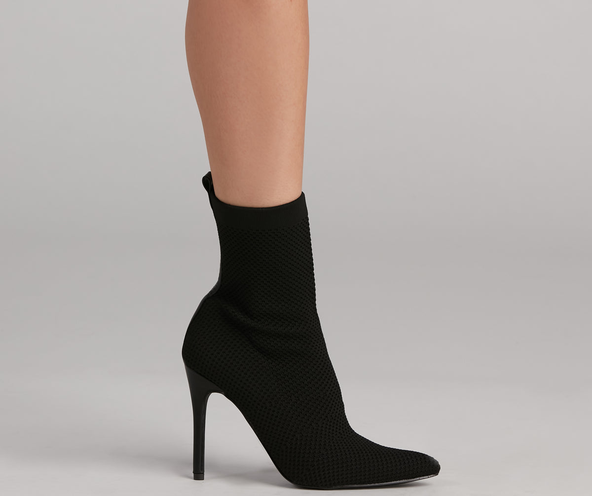Major Strut Knit Stiletto Booties & Windsor