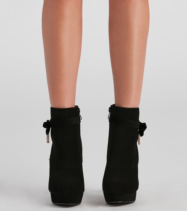 Bow Beauty Nubuck Platform Booties & Windsor