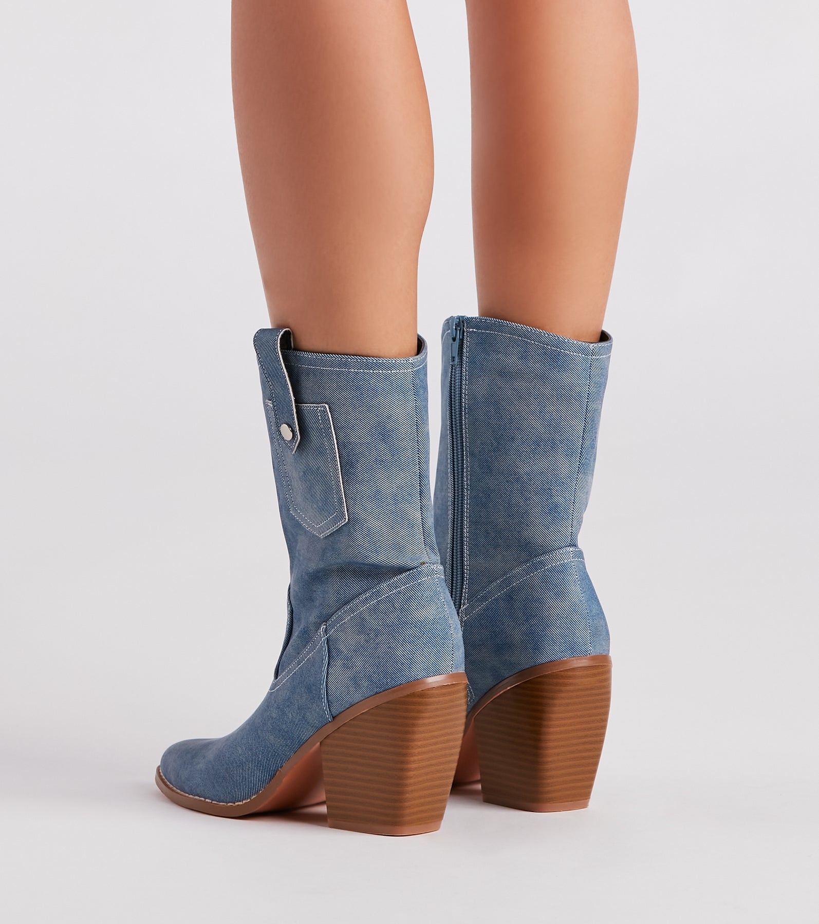 Trendy Country Style Western Denim Booties & Windsor