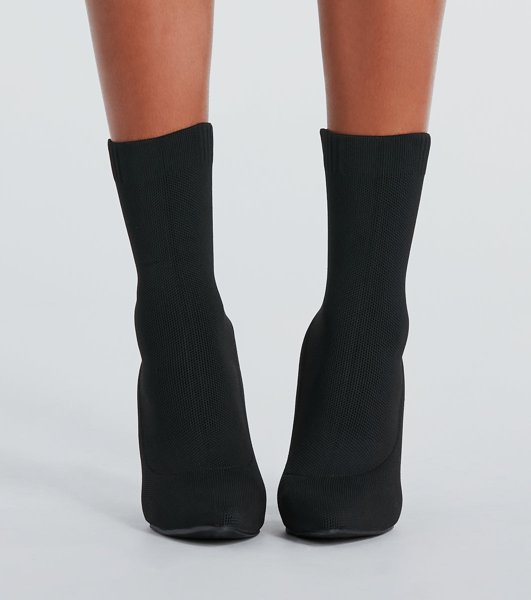 Style Points Knit Block Heel Booties & Windsor