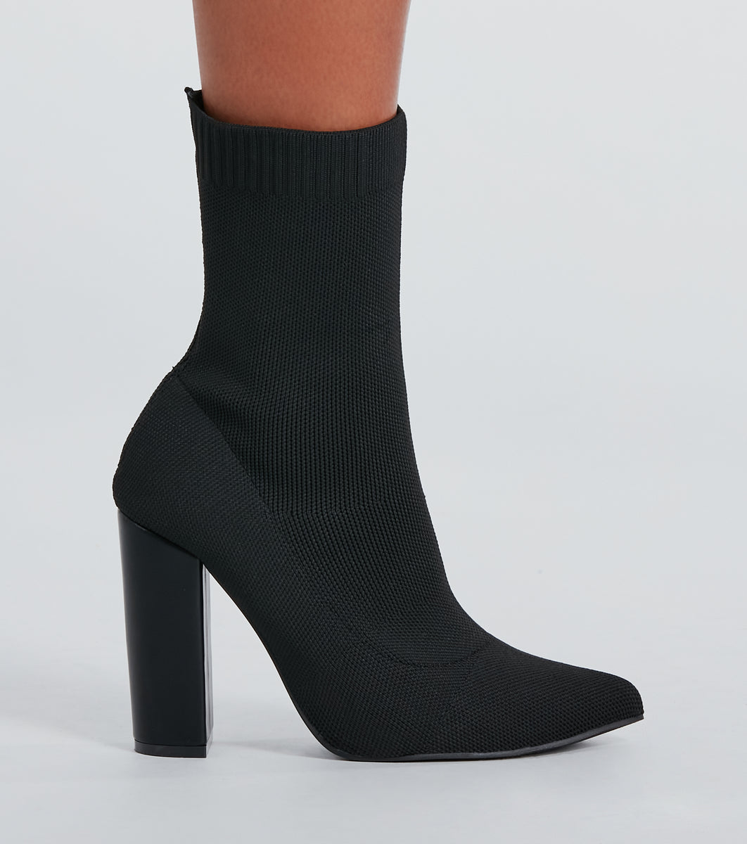 Style Points Knit Block Heel Booties & Windsor