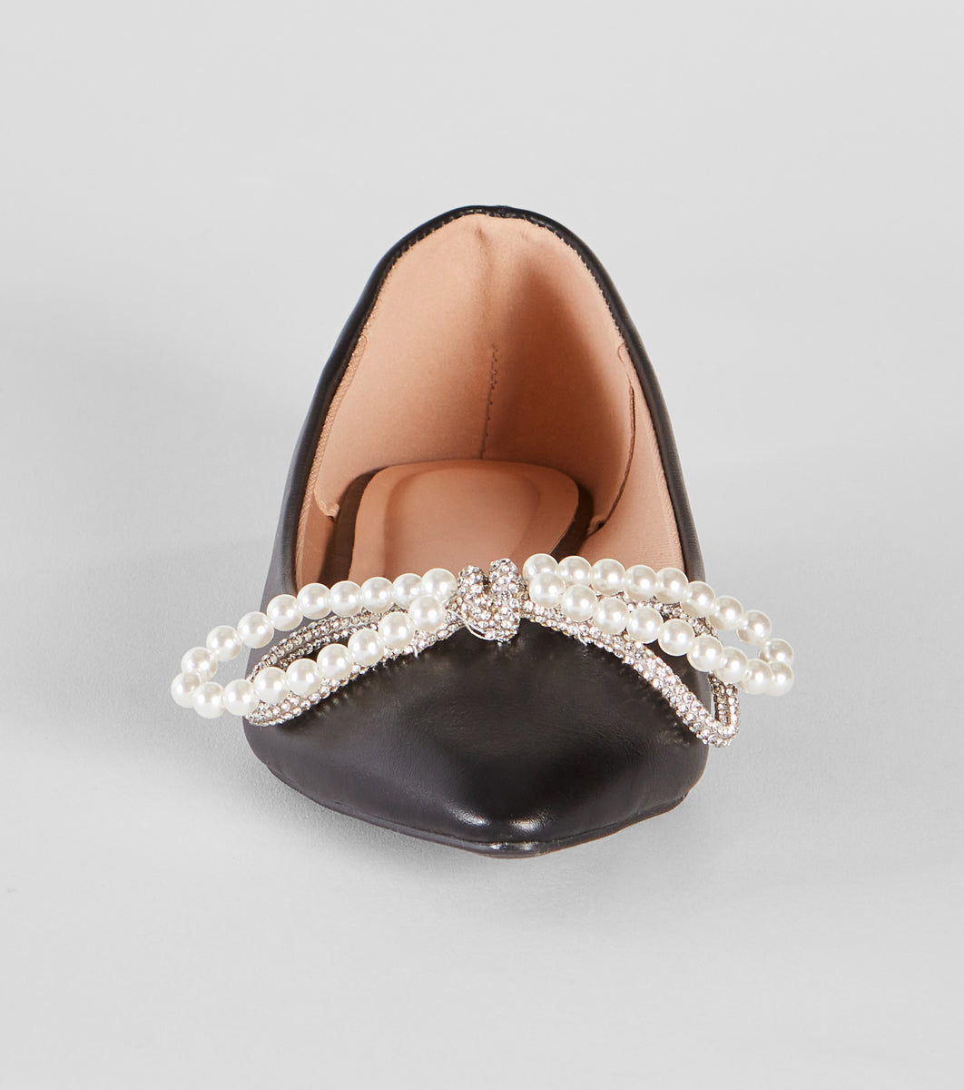 Windsor Elegant Sparkle Rhinestone Bow Ballet Flats | Hamilton Place