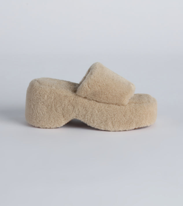 Hello Fabulous Fuzzy Platform Slippers & Windsor